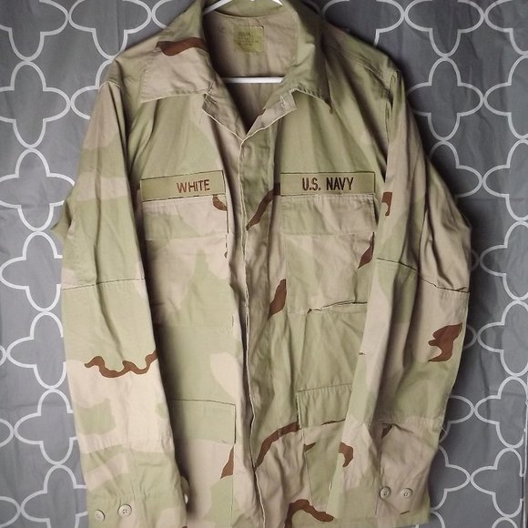 RutterRex Inc | Jackets & Coats | Vintage Military Us Navy Dcu Desert Camoflauge Uniform Shirt ...